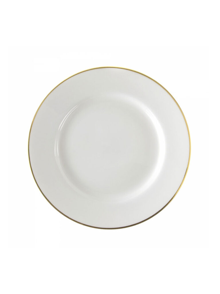 Gold Rim Dinner Plate - Anar Party Rentals